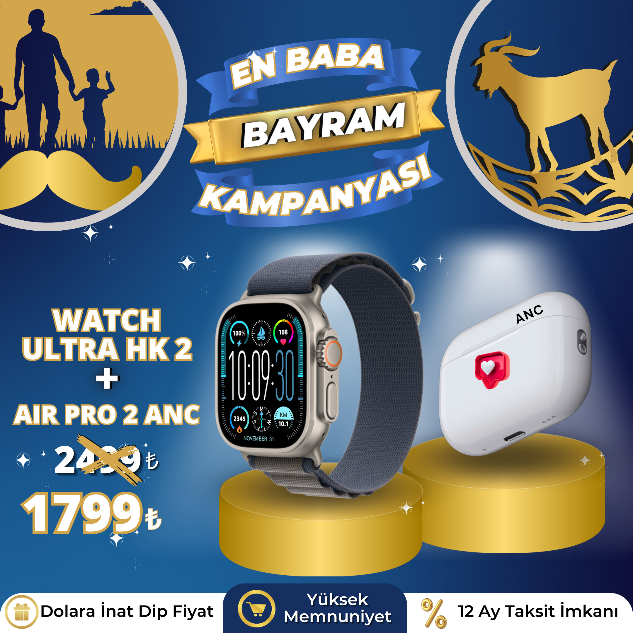 Watch Ultra HK 2 Akıllı Saat + Kulaklık